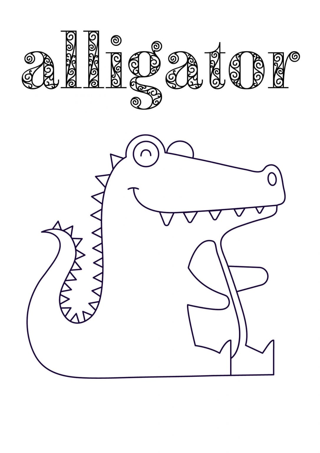 Alligator coloring sheets (free & printable)