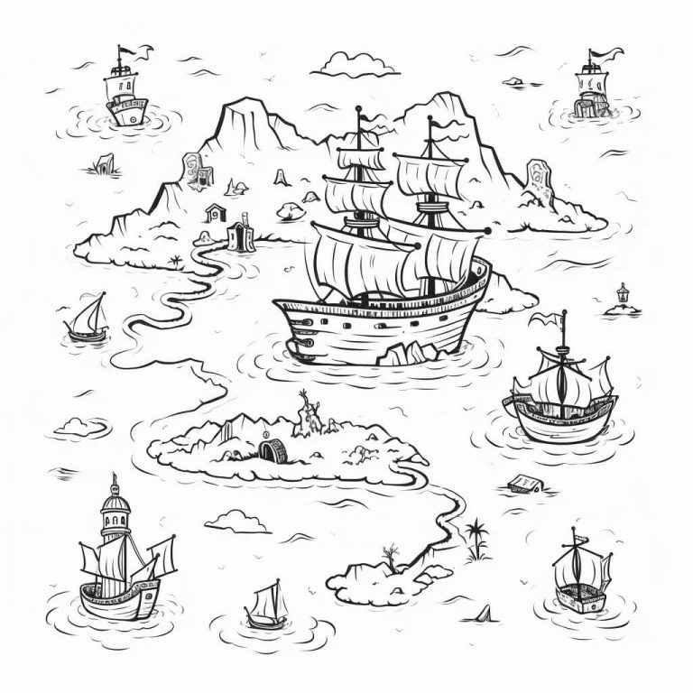 Treasure Map Coloring Page (Free + printable)
