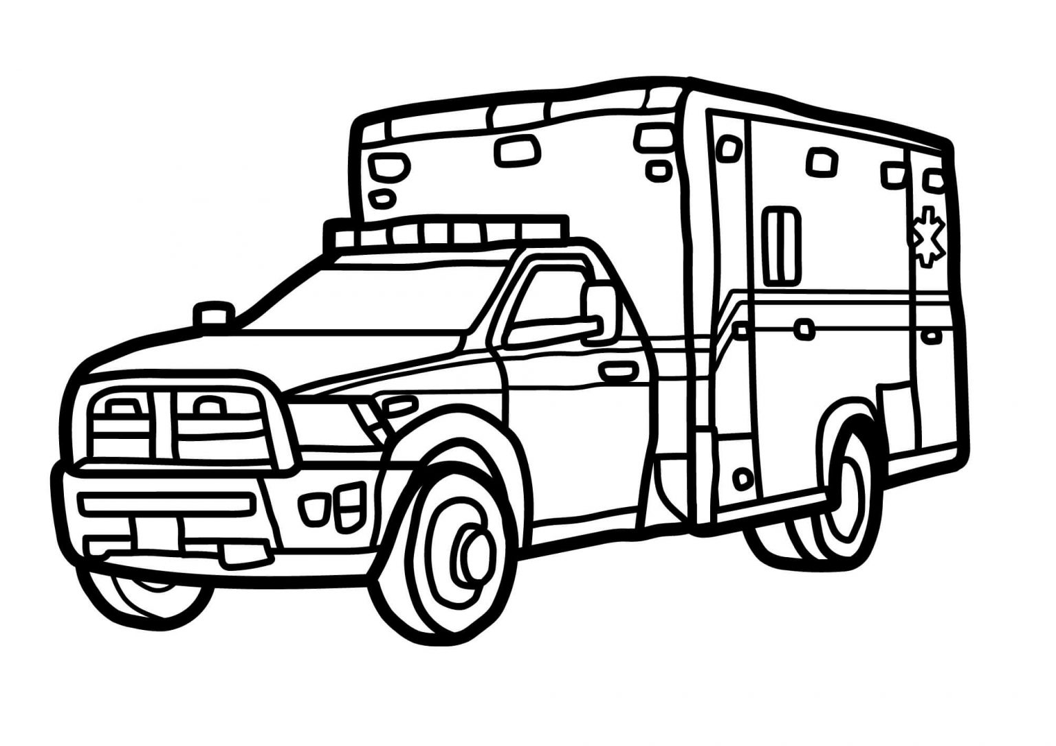 Ambulance Color Sheet (Free + Printable)