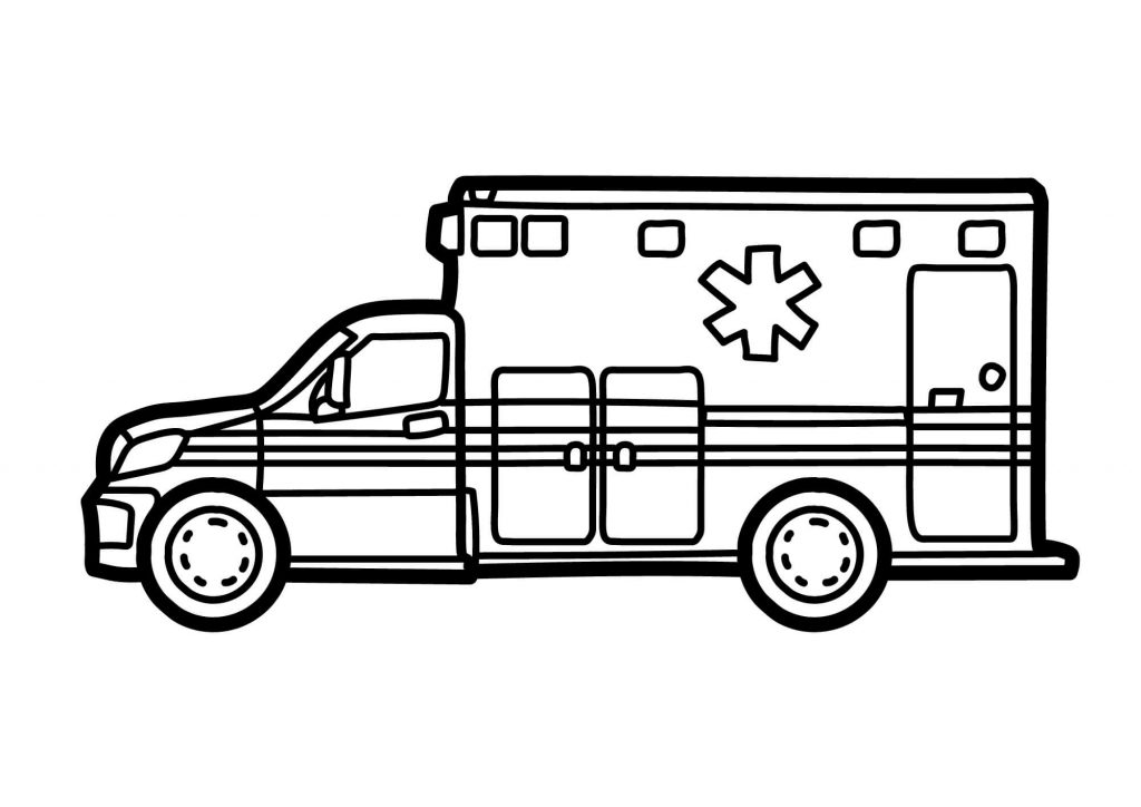 Ambulance Color Sheet (Free + Printable)