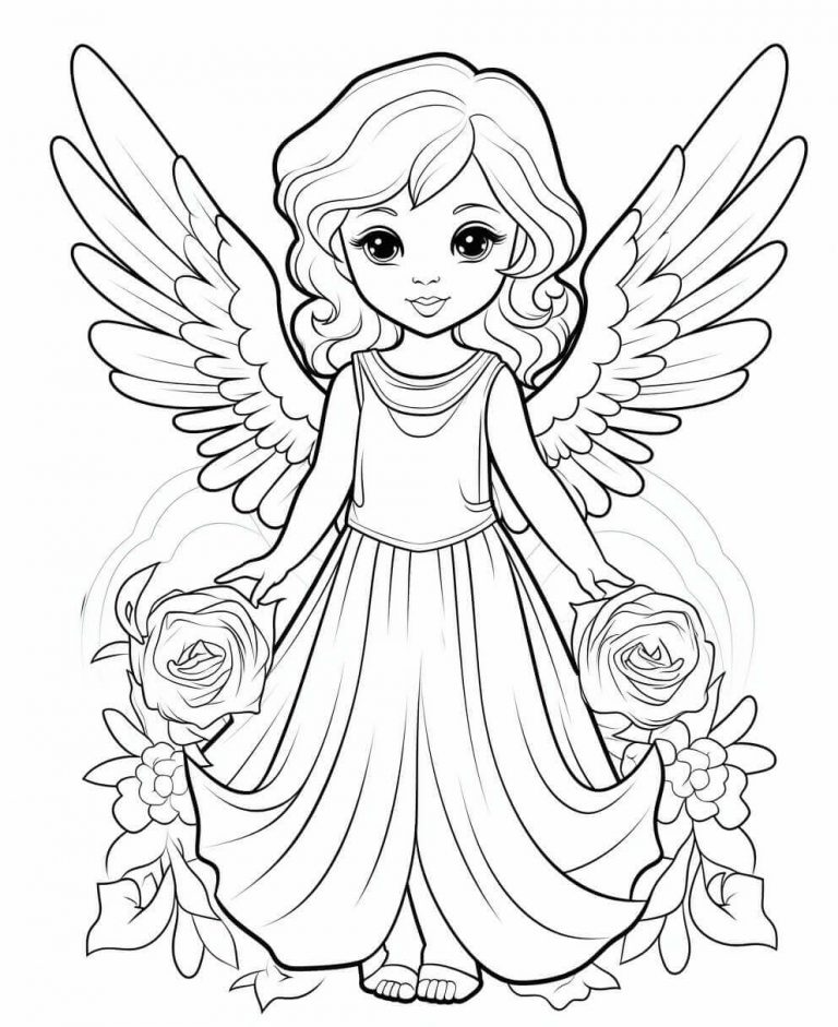 Angel Color Sheets (Free + Printable)