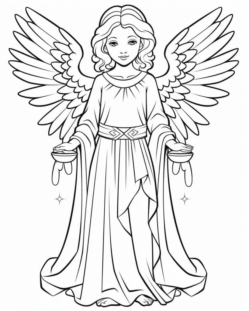 Angel Color Sheets (Free + Printable)