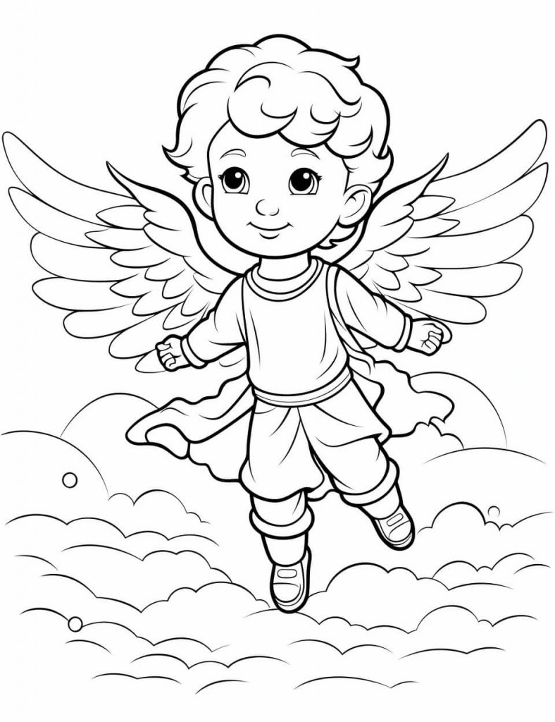 Angel Color Sheets (Free + Printable)