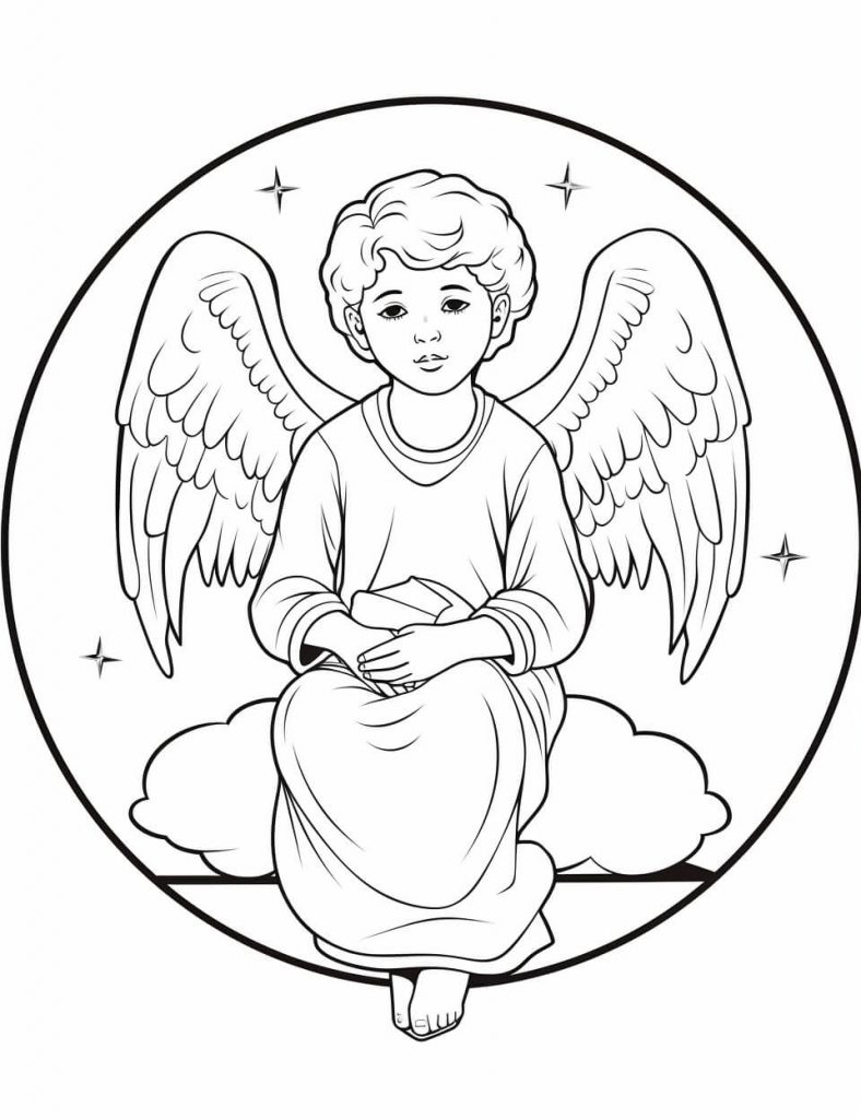 Angel Color Sheets (Free + Printable)