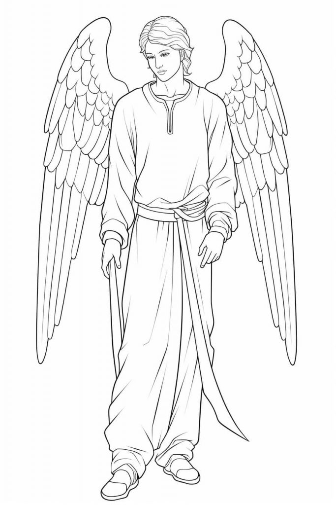 Angel Color Sheets (Free + Printable)