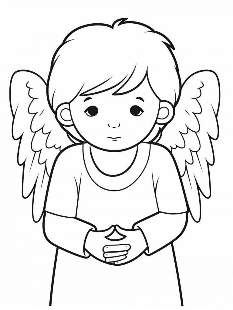 Angel Color Sheets (Free + Printable)