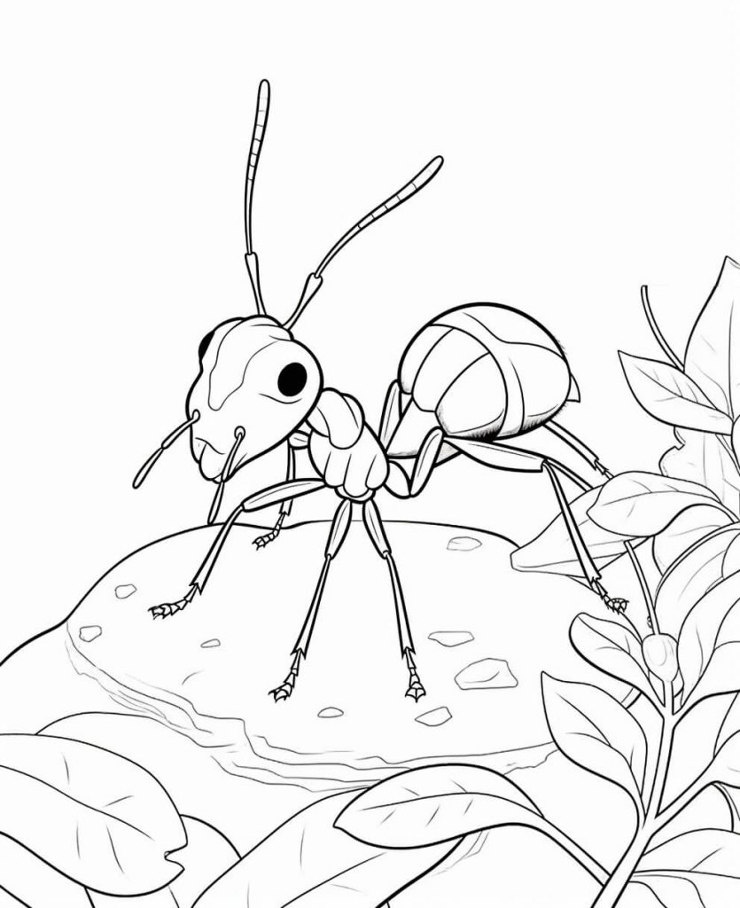 Ant pictures to color (free & printable)