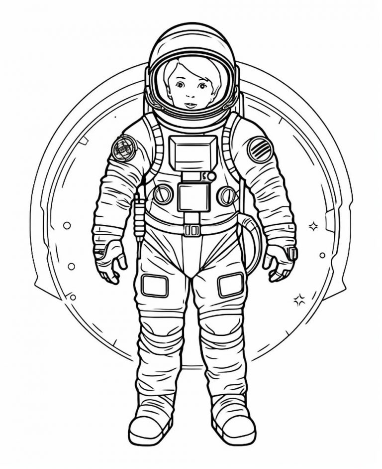 Astronaut Color Sheet (Free + Printable)