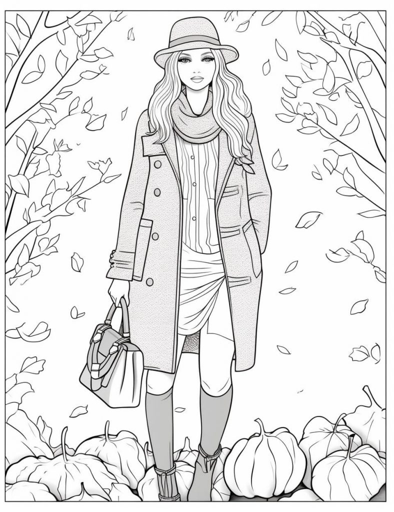 Fall autumn coloring pages (printable & free)