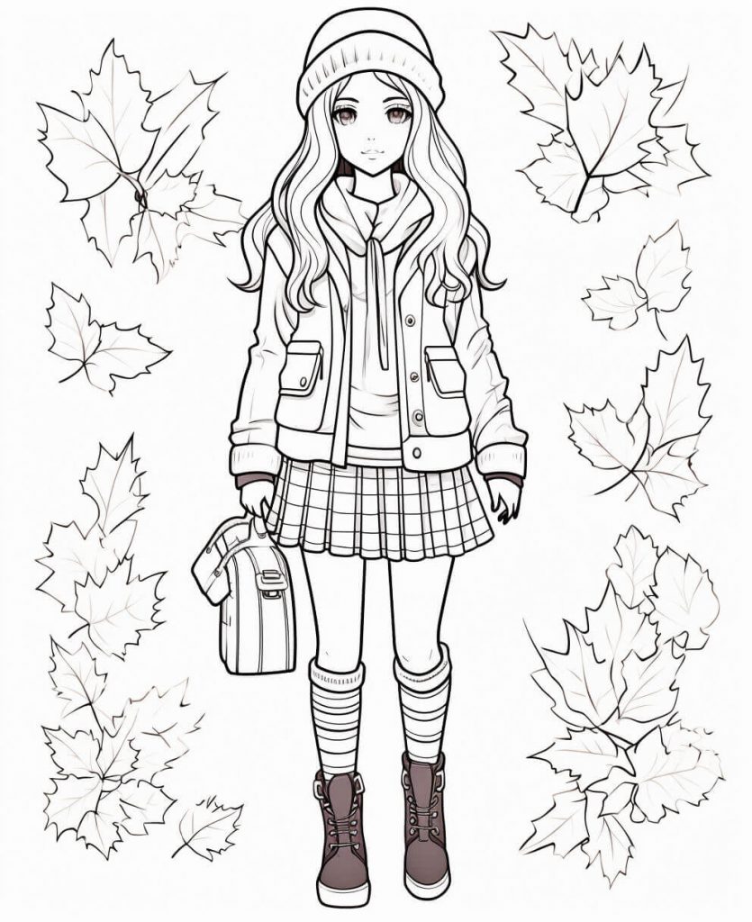 Fall autumn coloring pages (printable & free)