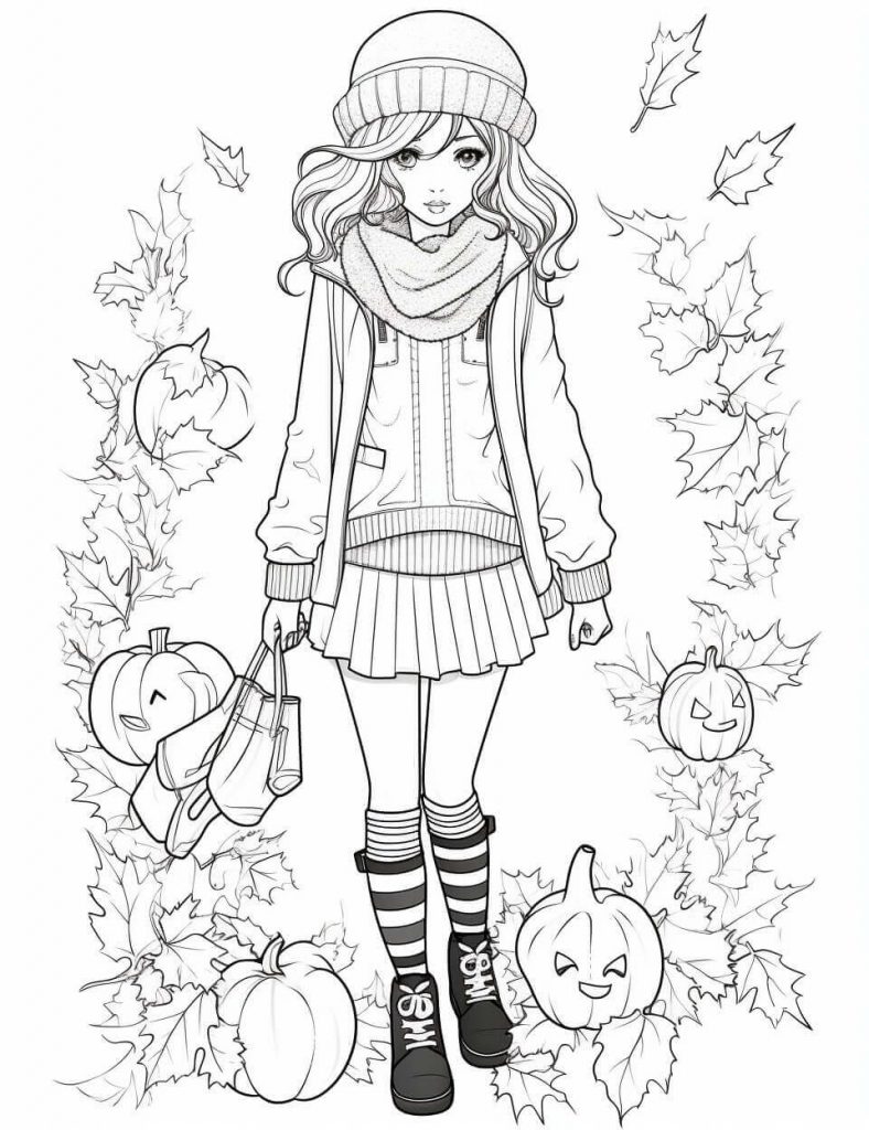 Fall autumn coloring pages (printable & free)