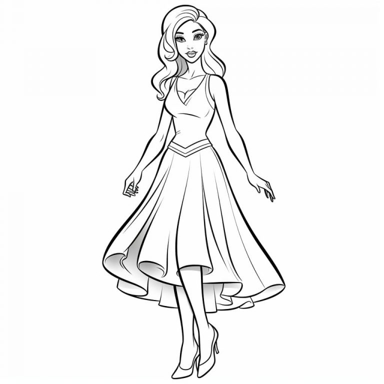 Barbie Doll Color Sheet (Free + Printable)