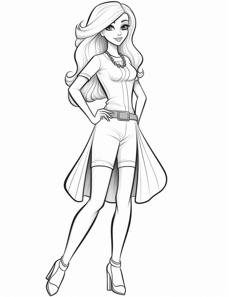 Barbie Doll Color Sheet (Free + Printable)