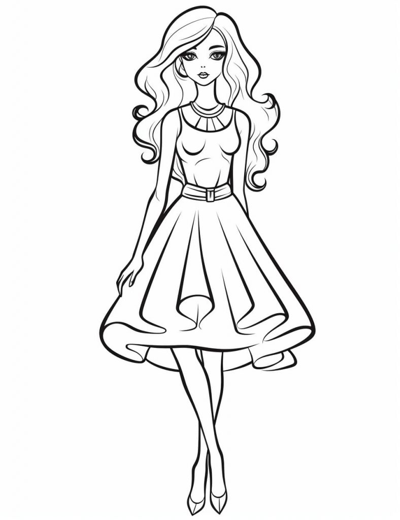 Barbie Doll Color Sheet (Free + Printable)