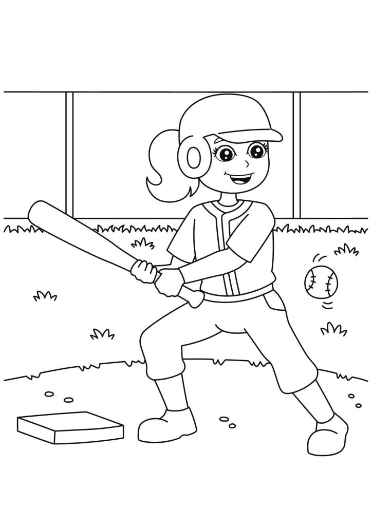 Baseball Color Sheet (Free & Printable) | Kokoprint.com