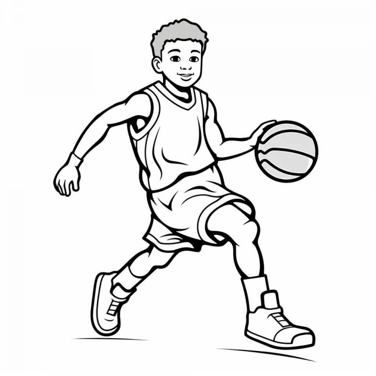 Basketball Color Sheet (Free & Printable)