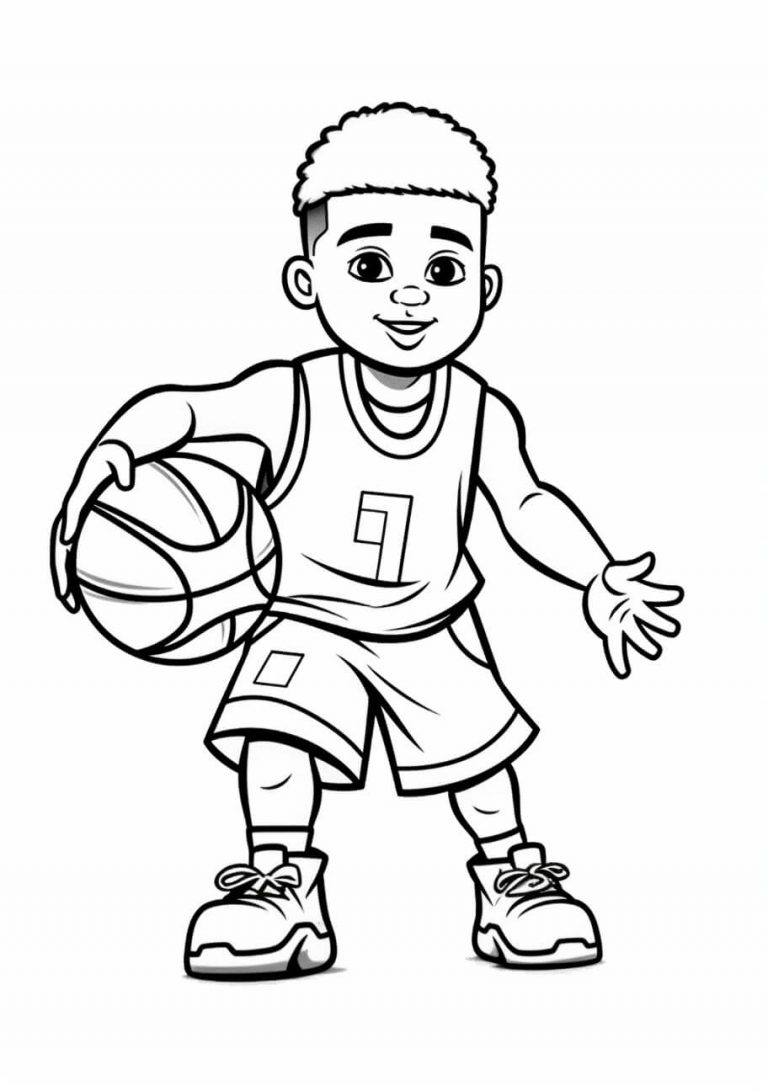 Basketball Color Sheet (Free & Printable)
