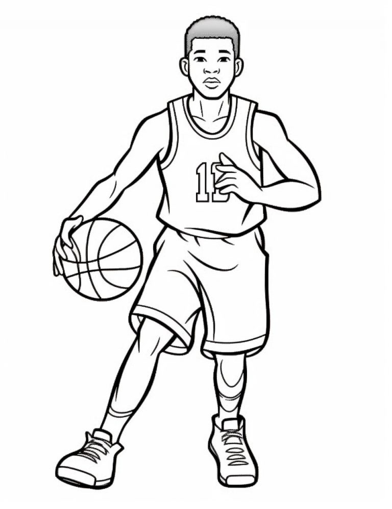 Basketball Color Sheet (Free & Printable)
