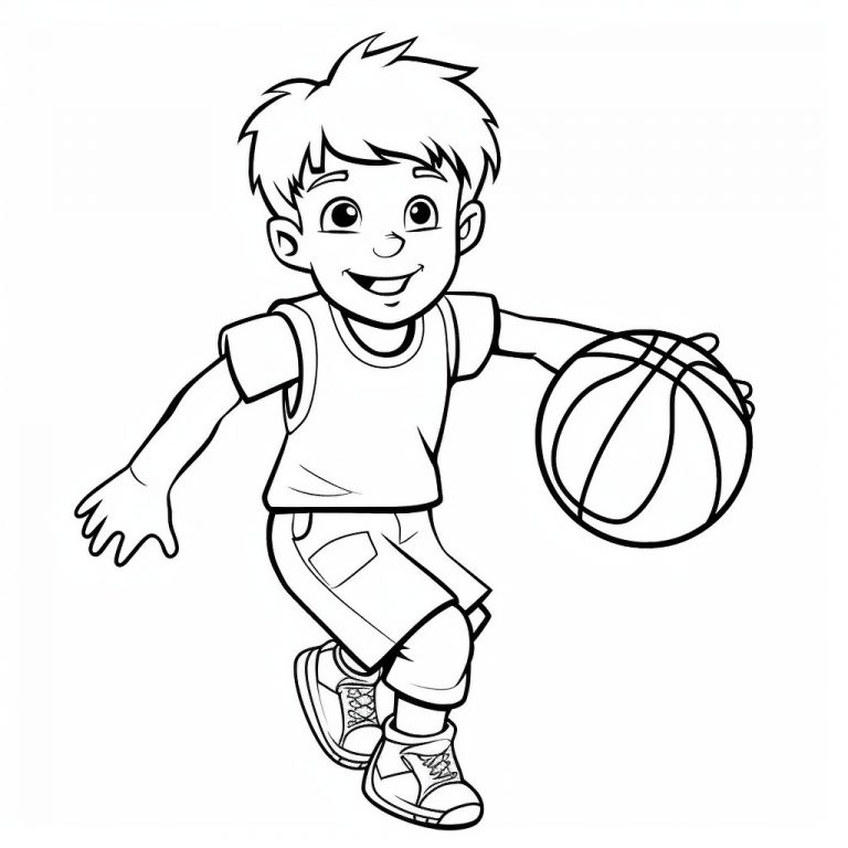 Basketball Color Sheet (Free & Printable)