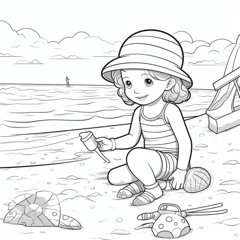 Beach Color Sheets (Free + Printable) | Kokoprint.com