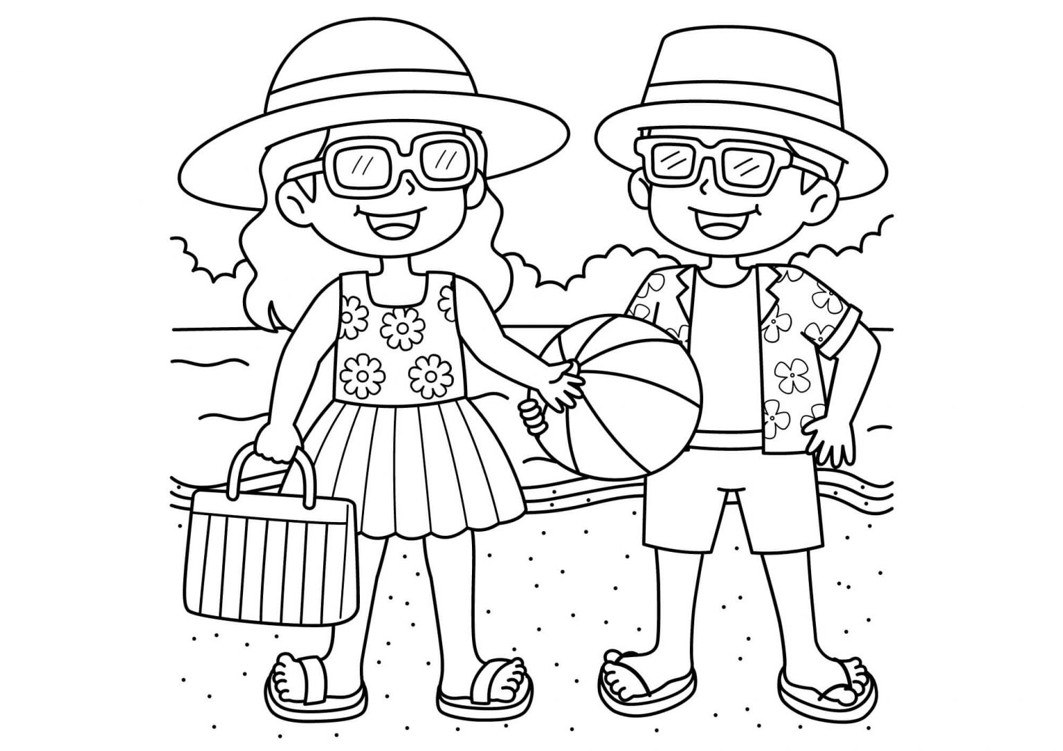 Beach Color Sheets (Free + Printable) | Kokoprint.com