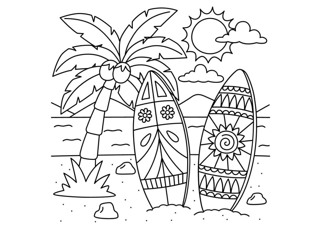 Beach Color Sheets (Free + Printable) | Kokoprint.com