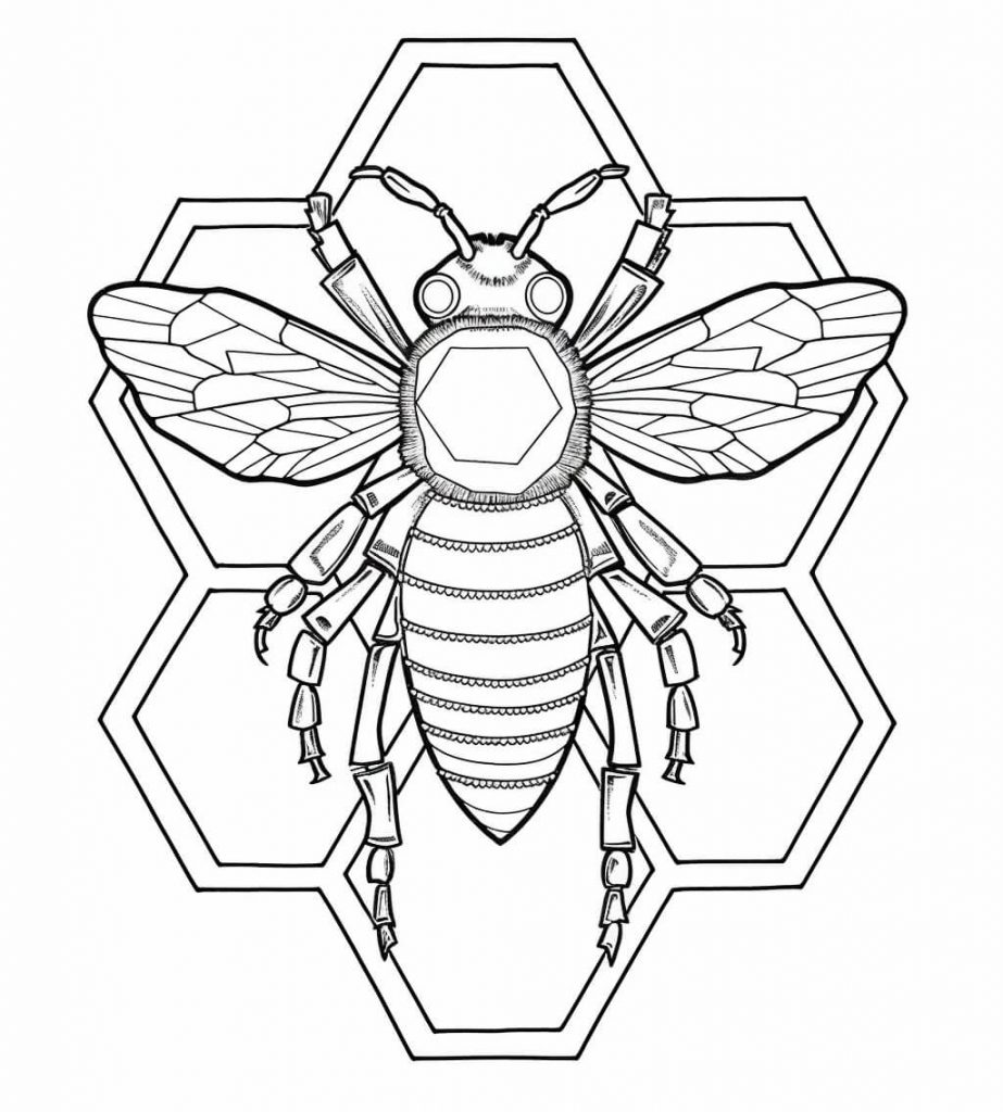 Bee Coloring Sheets (Free and Printable) | Kokoprint.com