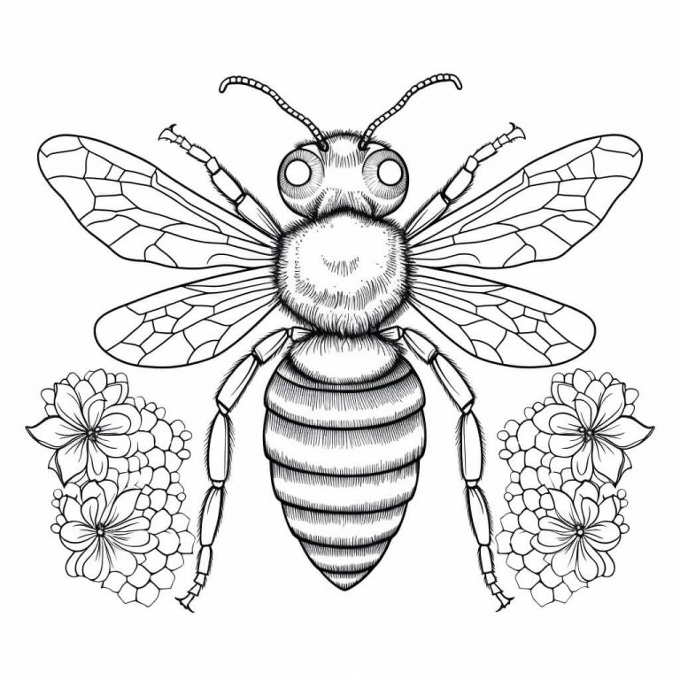 Bee Coloring Sheets (Free and Printable) | Kokoprint.com