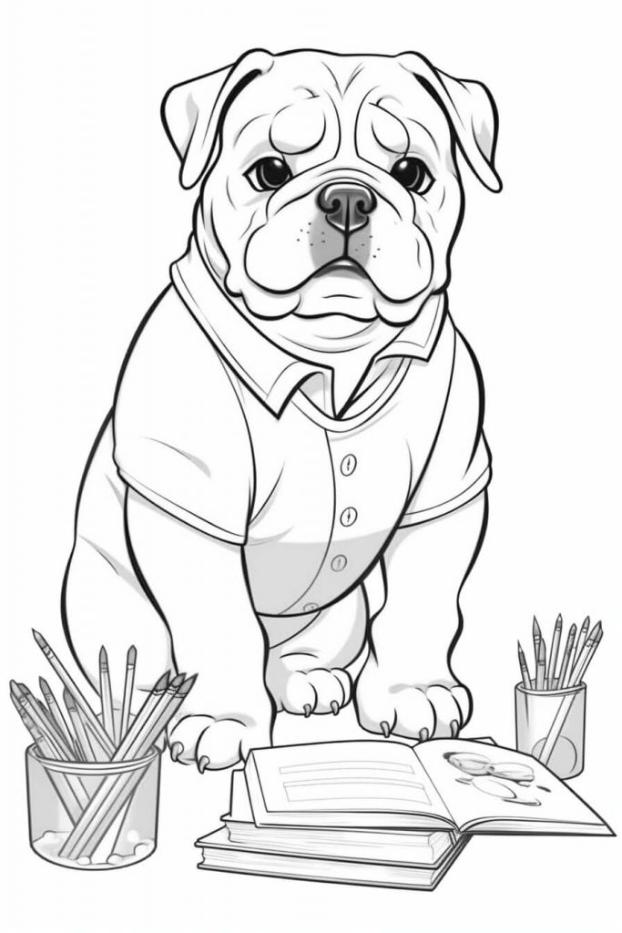 Bulldog Coloring Sheets (Free & Printable)