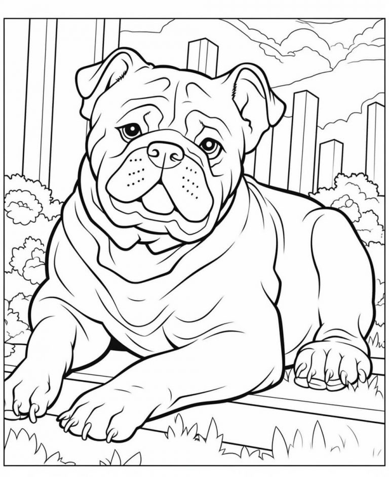 Bulldog Coloring Sheets (Free & Printable)