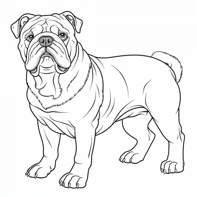 Bulldog Coloring Sheets (Free & Printable)
