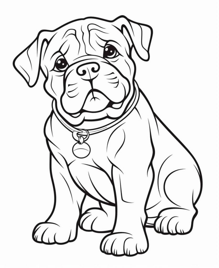Bulldog Coloring Sheets (Free & Printable)