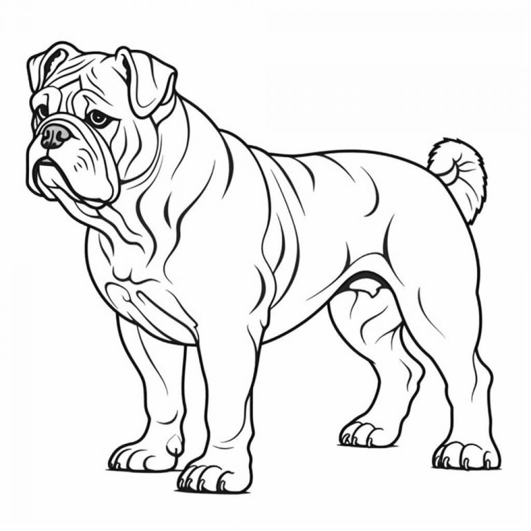 Bulldog Coloring Sheets (Free & Printable)