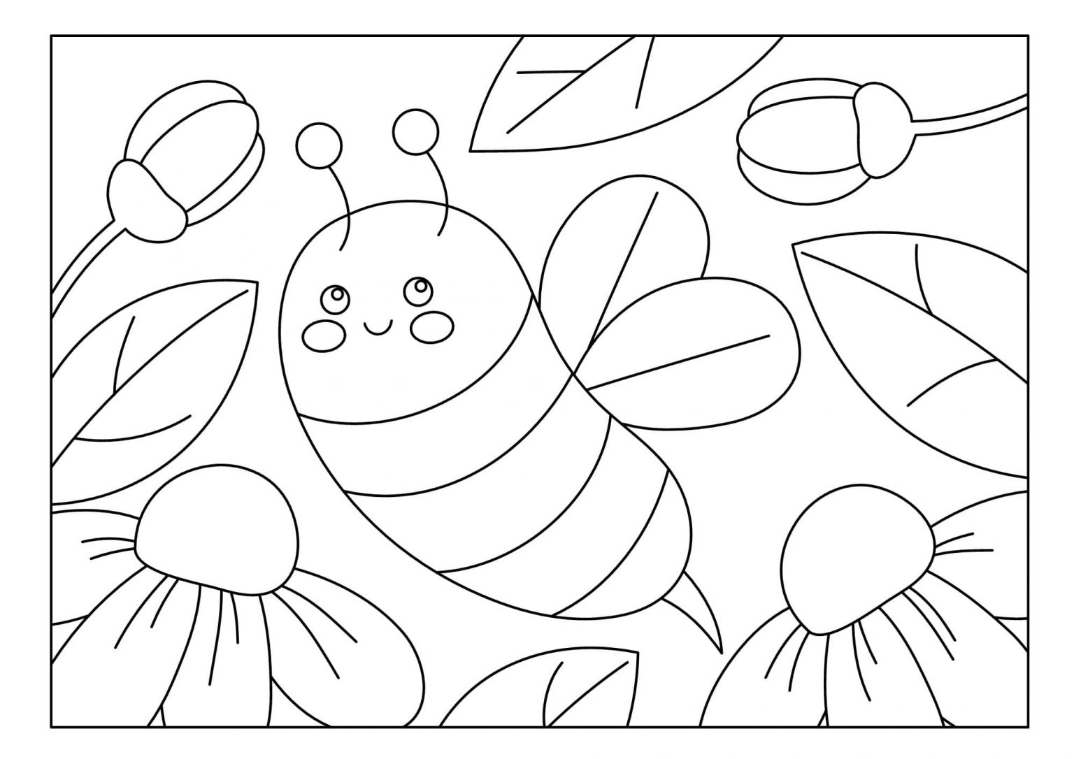 Bumble Bee Coloring Sheets (Free & Printable) | Kokoprint.com