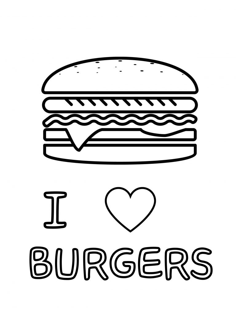 Burger Color Sheet (Free + Printable) | Kokoprint.com