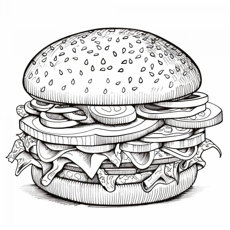 Burger Color Sheet (Free + Printable) | Kokoprint.com