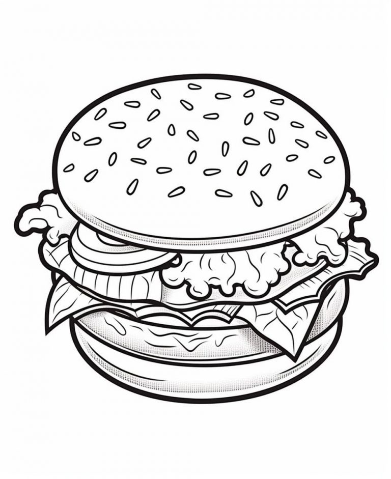 Burger Color Sheet (Free + Printable) | Kokoprint.com