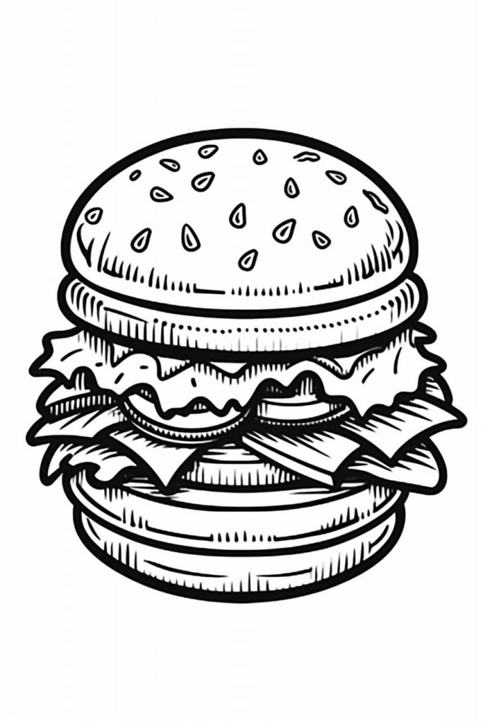 Burger Color Sheet (Free + Printable) | Kokoprint.com