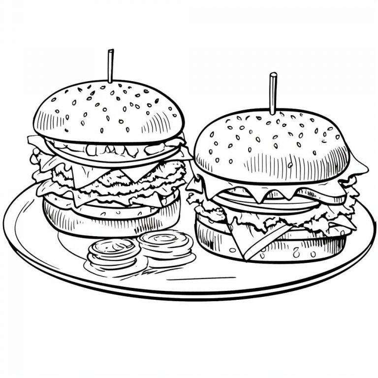 Burger Color Sheet (Free + Printable) | Kokoprint.com