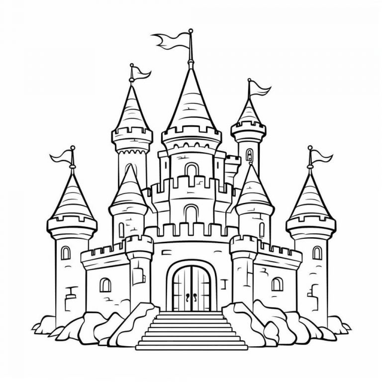 Castle pictures to color (Free + Printable) | Kokoprint.com