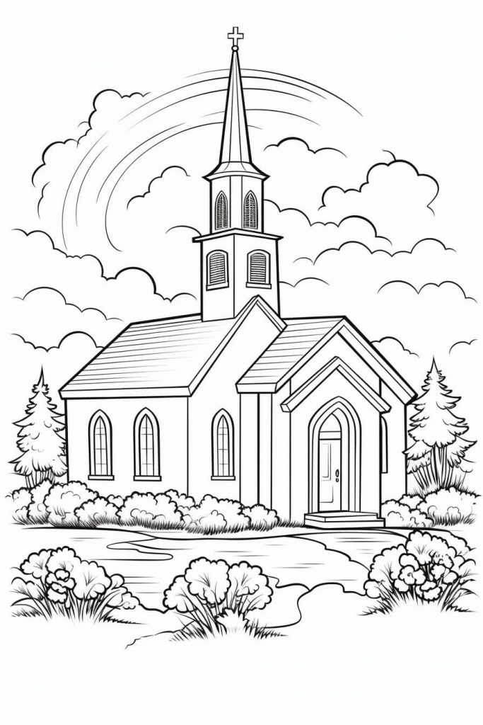 Church Coloring Sheets (Free to print)