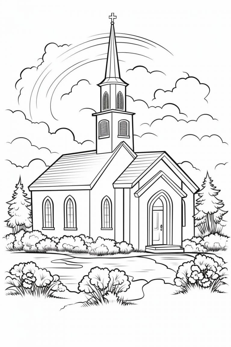 Church Coloring Sheets (Free to print)