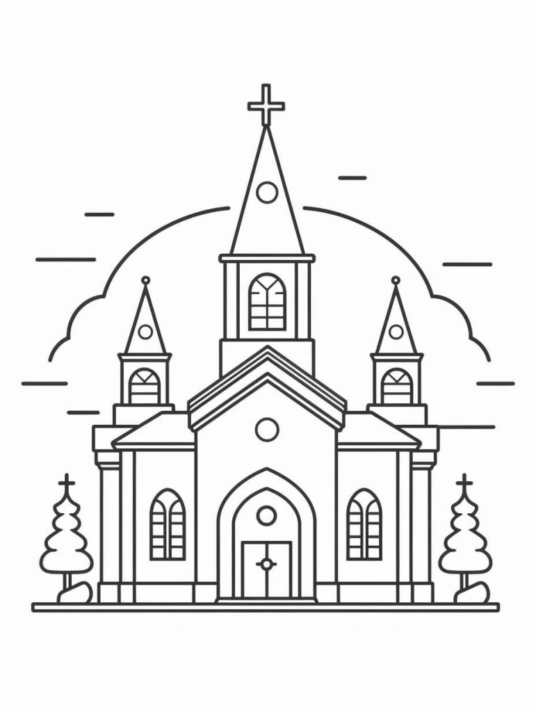 Church Coloring Sheets (Free to print)