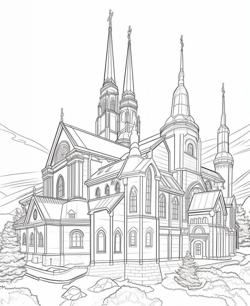 Church Coloring Sheets (Free to print)