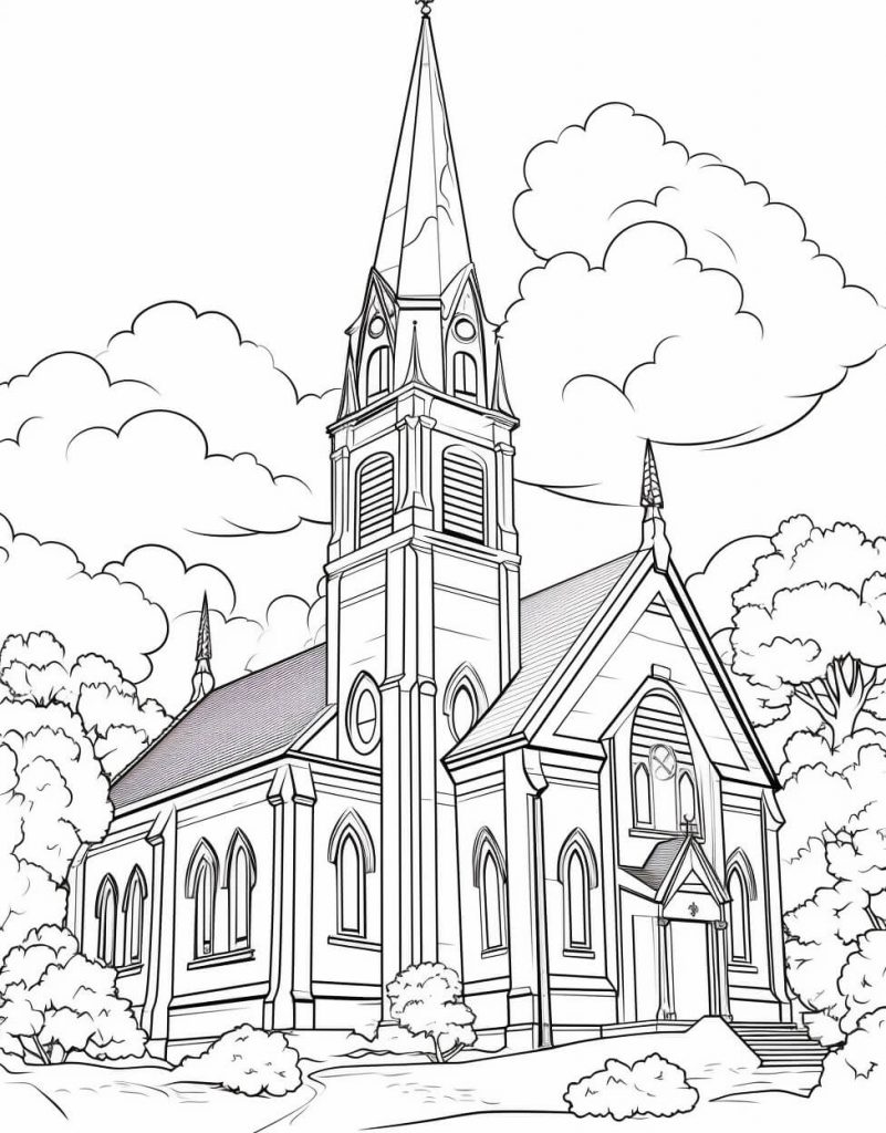 Church Coloring Sheets (Free to print)