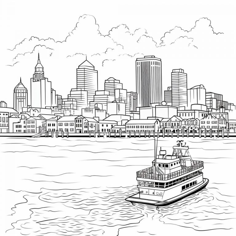 Cityscape Colouring Sheet (Free and Printable)