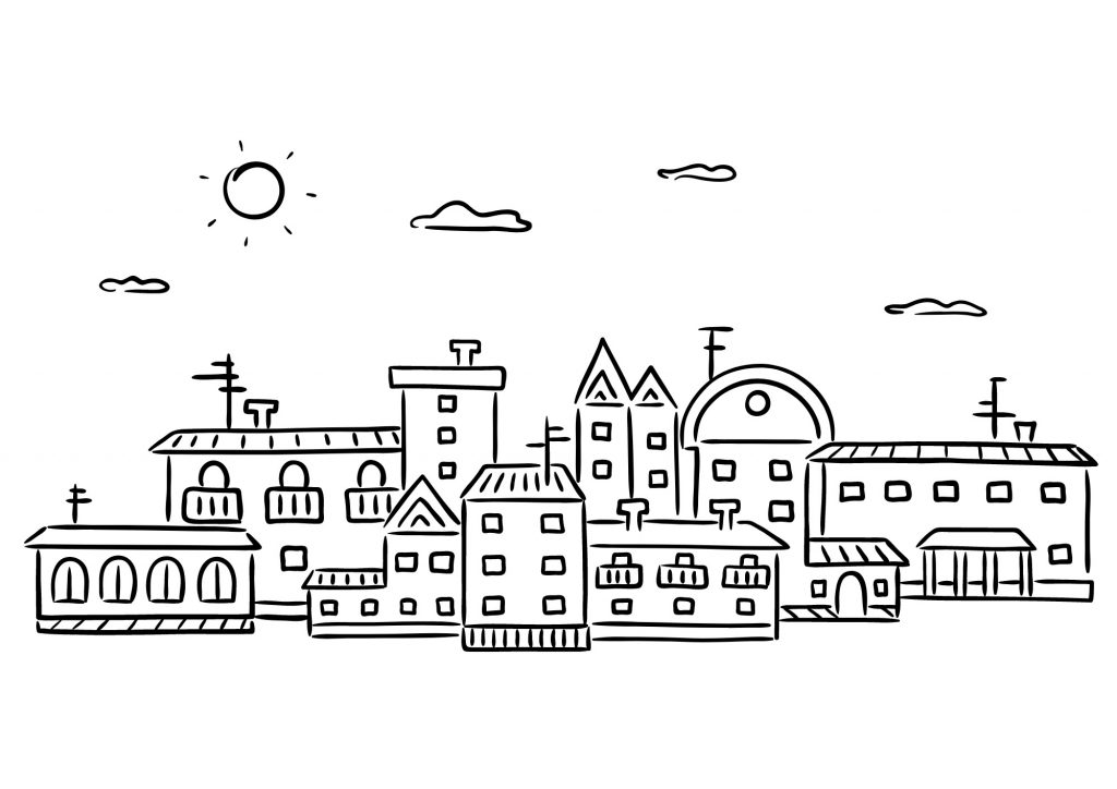 Cityscape Colouring Sheet (Free and Printable)