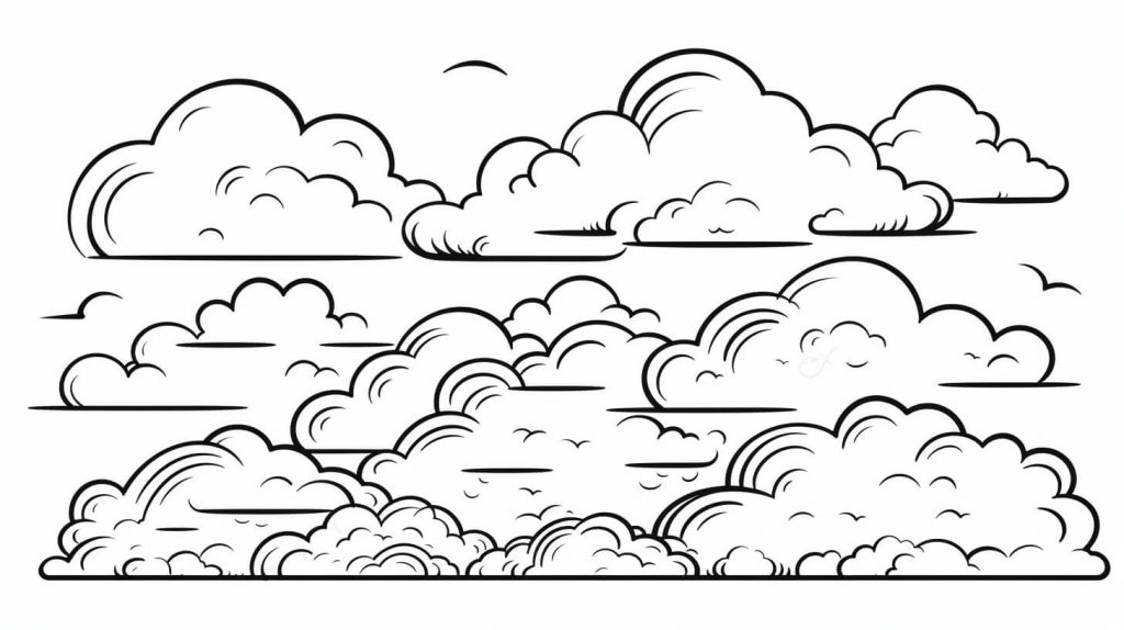 Nubes | Dibujos para imprimir y colorear (gratis) - Kokoprint.com