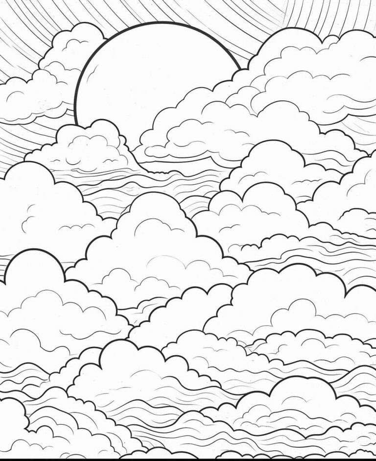 Nubes | Dibujos para imprimir y colorear (gratis) - Kokoprint.com