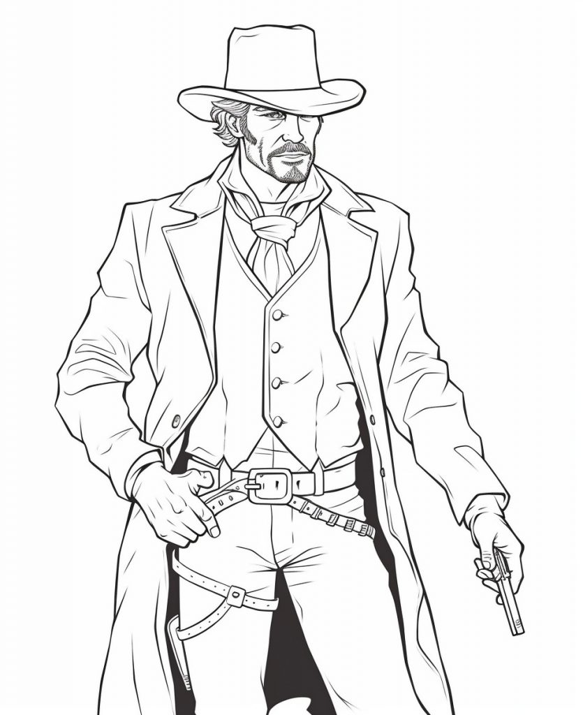 Cowboy pictures to color (free & printable) | Kokoprint.com
